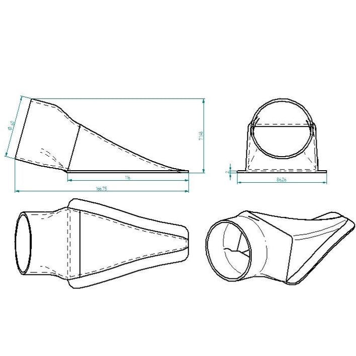 Lufteinlass NACA Style Air Duct 60mm ABS Schwarz Motorsport Car Rallye ...